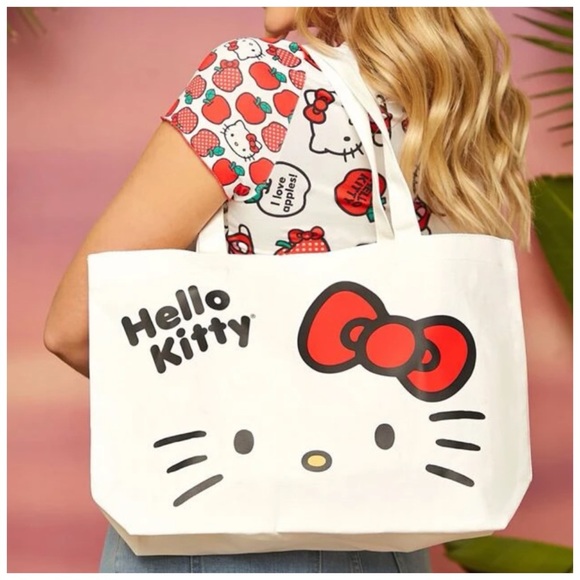 Hello Kitty | Bags | Hello Kitty Canvas Tote | Poshmark